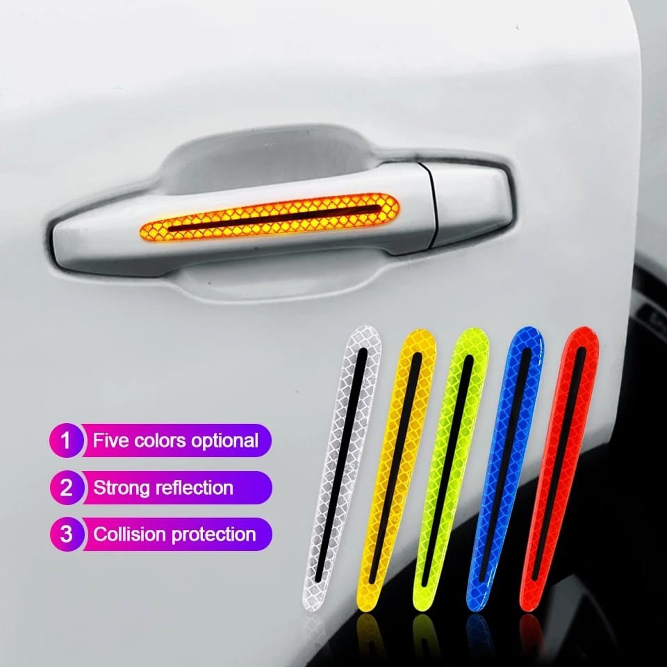 Jual 4 PCS Stiker Reflektor Pintu Mobil / Car Door Guard Sticker 5 ...