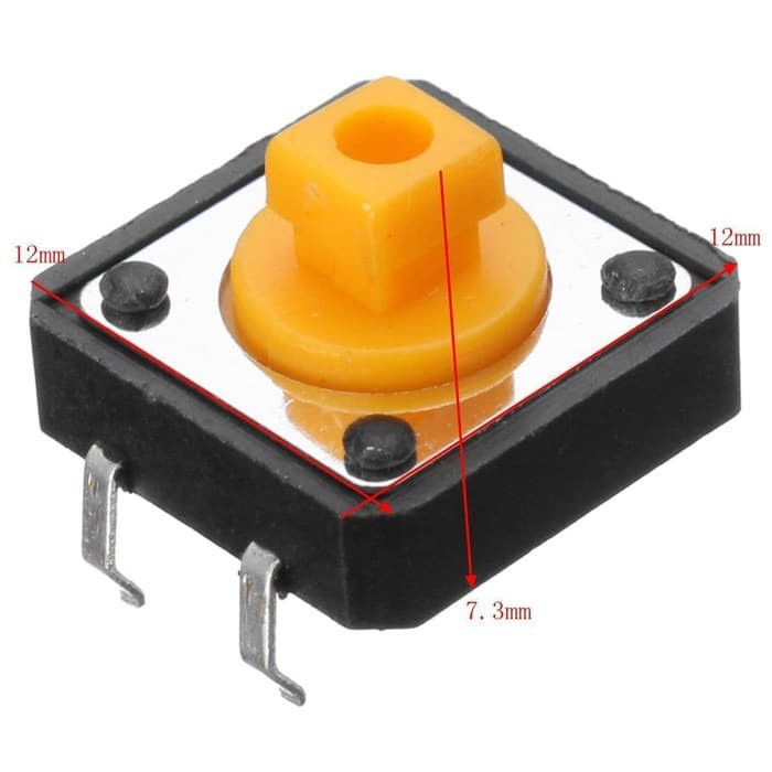Jual Push button micro switch tactile 12x12x7.3mm 4p momentary 12x12x7 ...