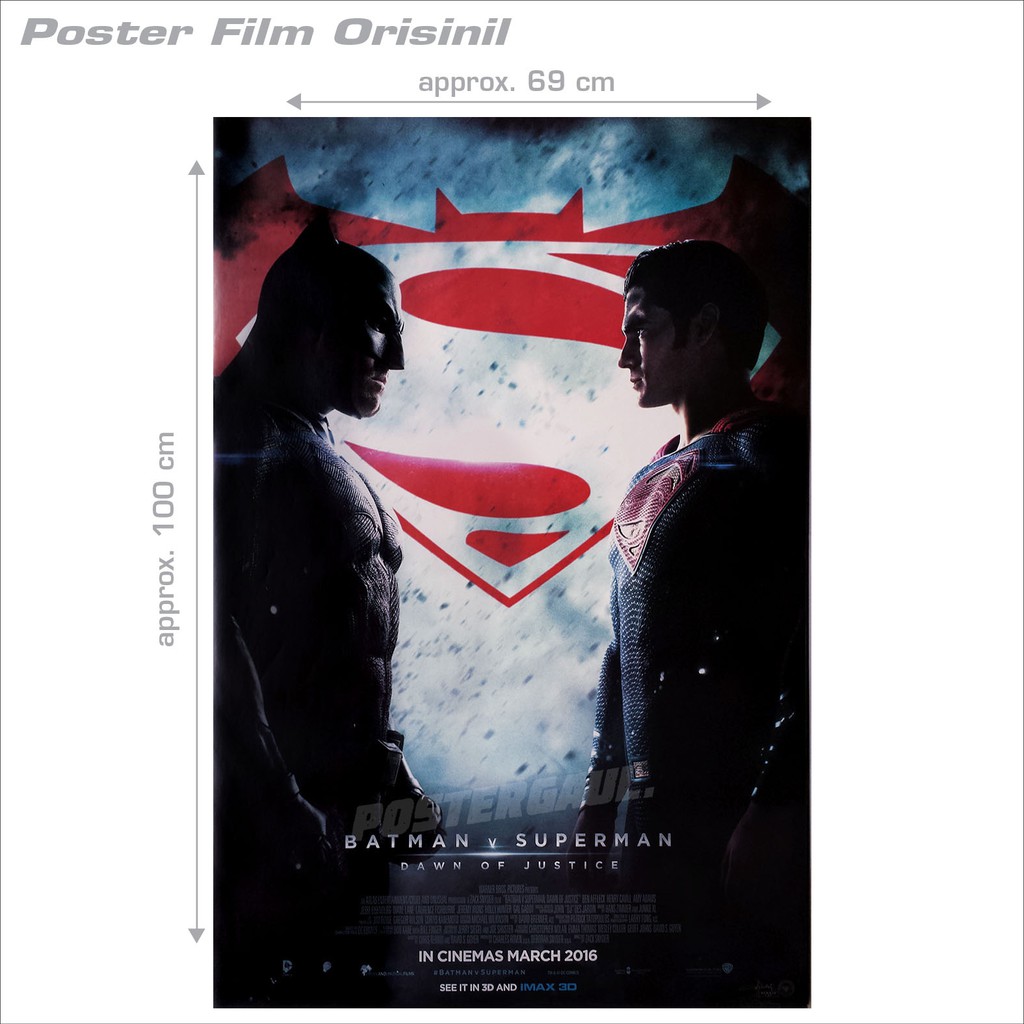 Jual Poster Film BATMAN V SUPERMAN: DAWN OF JUSTICE - original ...