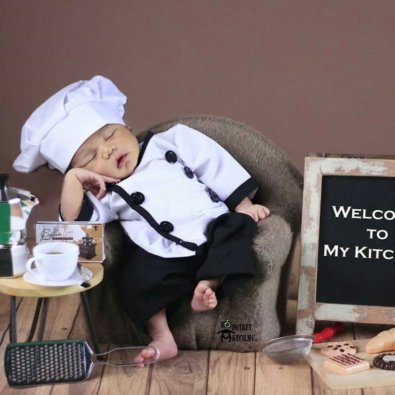 Jual kostum koki cowok junior baju setelan chef anak laki pakaian ...