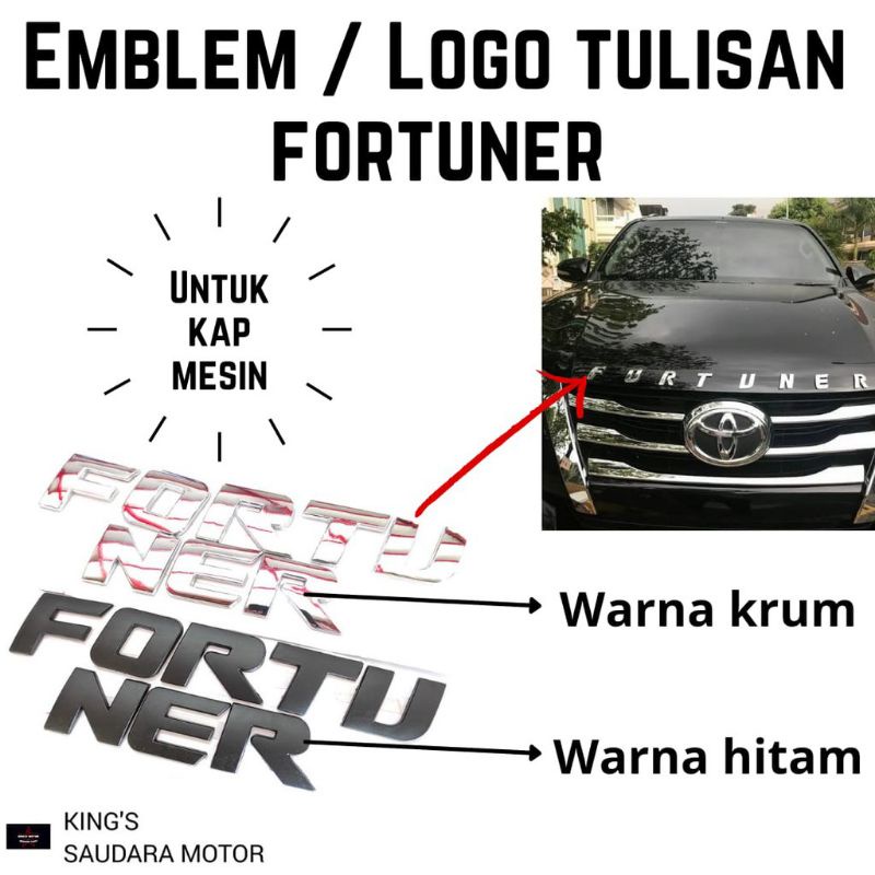 Jual EMBLEM LOGO KAP MESIN FORTUNER | Shopee Indonesia