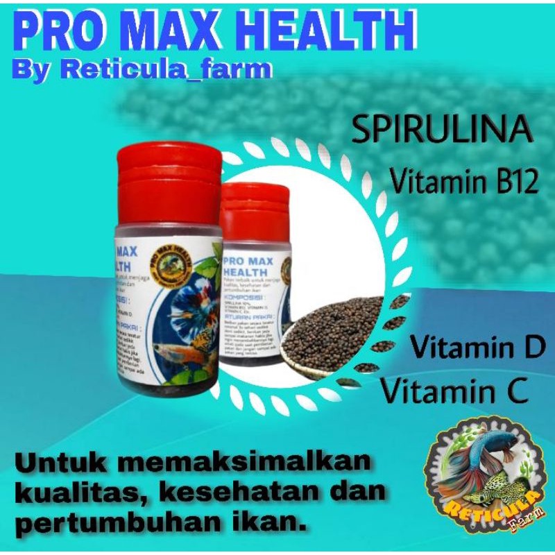 Jual pelet PRO MAX HEALTH spirulina 10% || Meningkatkan kwalitas dan ...