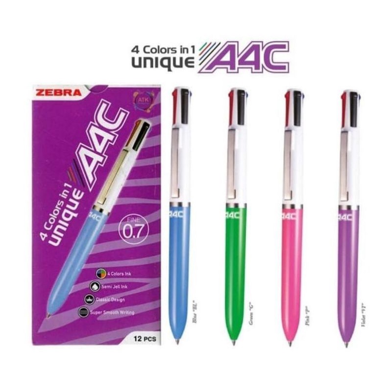 Jual Pulpen Zebra 4 Warna A4C Unique Pen Zebra | Shopee Indonesia