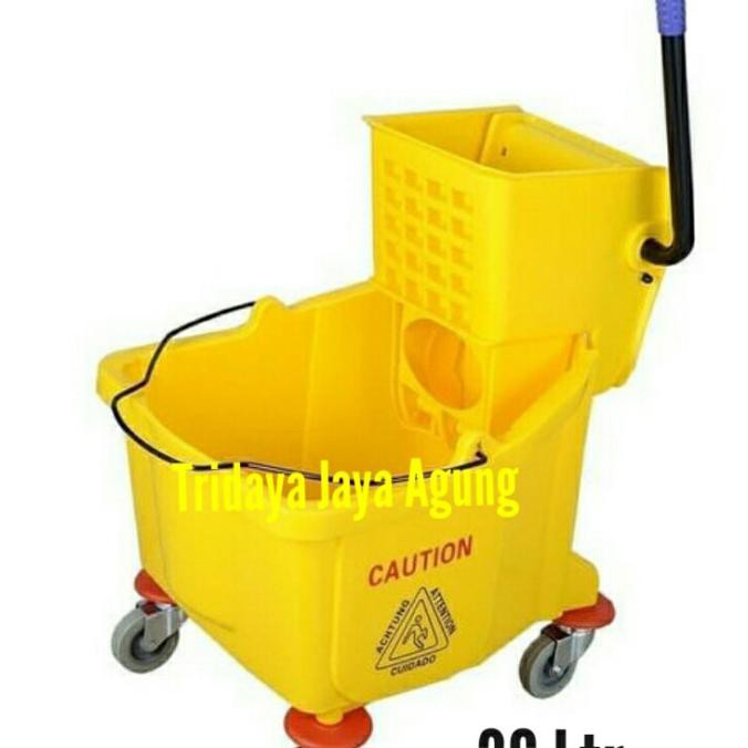Jual Single Bucket 36L Wringer Trolley / Alat Pel Dengan Mop Press ...