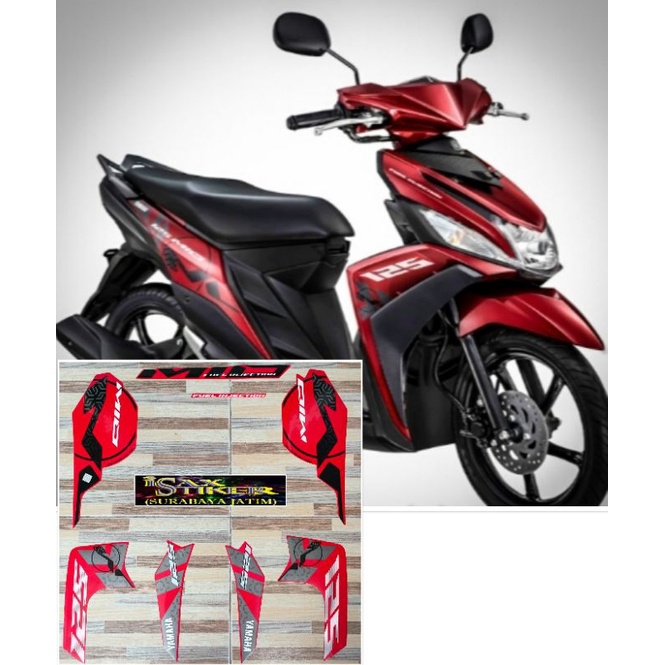Jual striping original Yamaha Mio M3 125 merah red tahun 2015 | Shopee ...