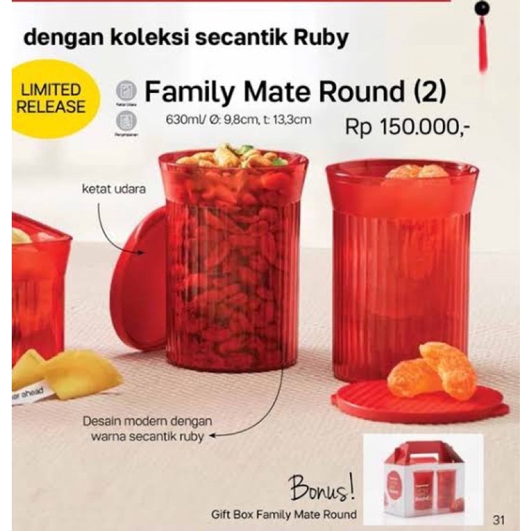 Jual TUPPERWARE FAMILY MATE ROUND | Shopee Indonesia