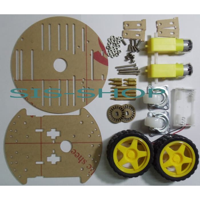 Jual Arduino 2Wd 2 Layer Smart Sumo Caster Round Robot Car Chassis Kit ...