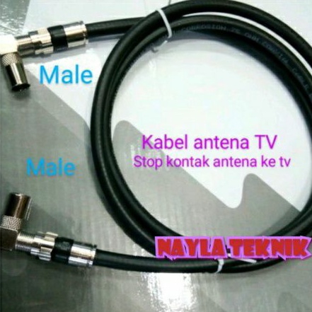 Jual KABEL ANTENA RG6 DENGAN KONEKTOR PRESS plus JACK TV L MALE TO L MALE | Shopee Indonesia