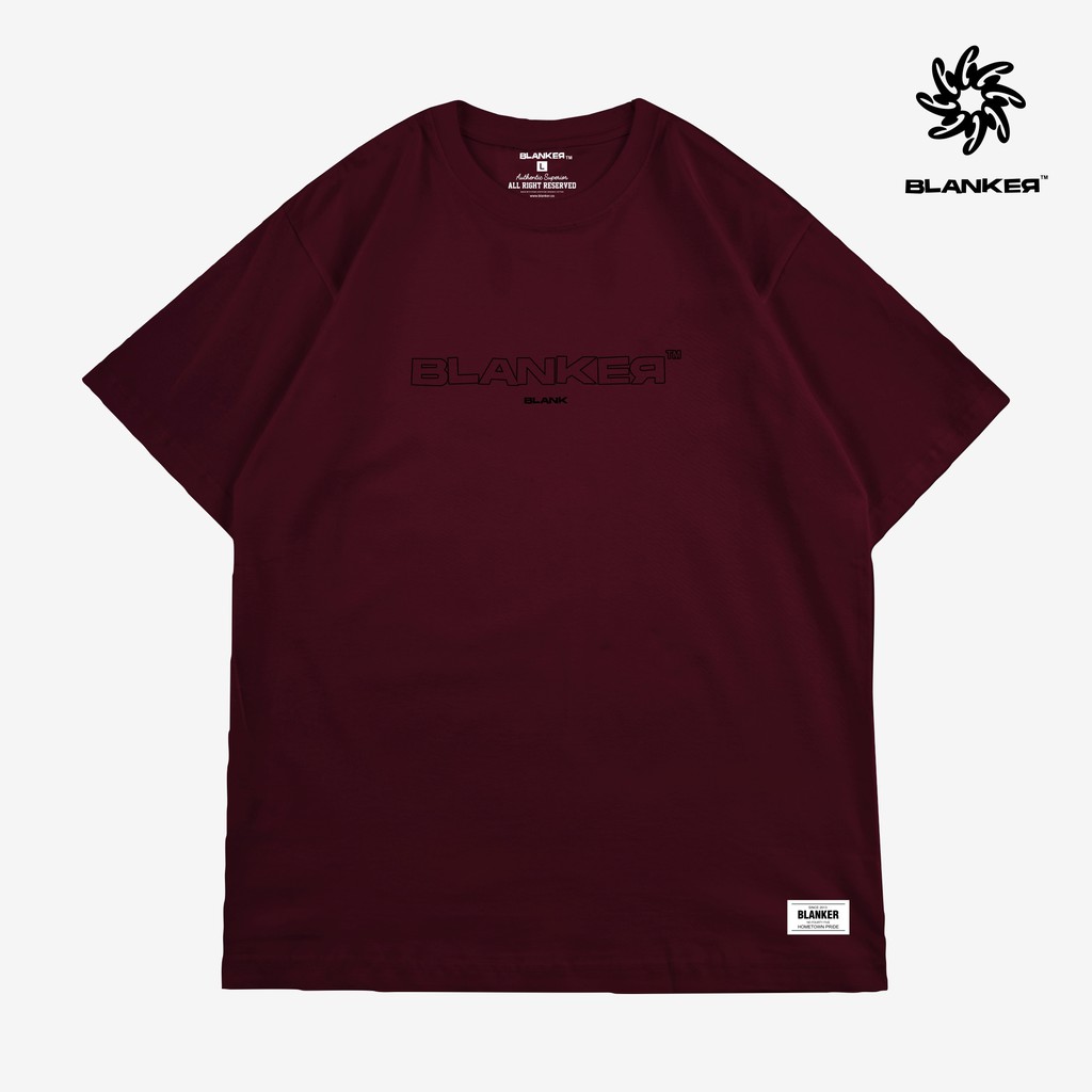 Jual Blanker Kaos Maroon Sablon Plastisol Simple Outline Logo | Shopee ...