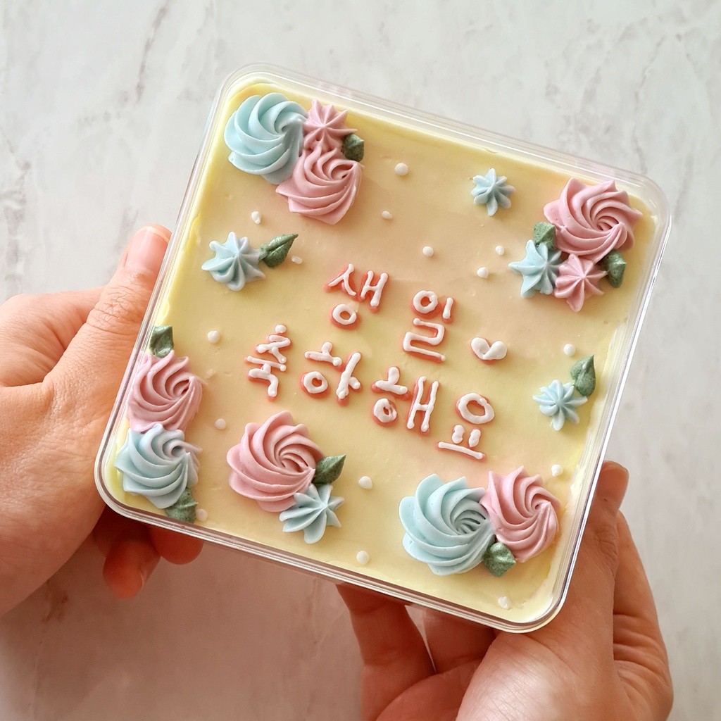 Jual Korean dessert box / cake box design bunga | Shopee Indonesia