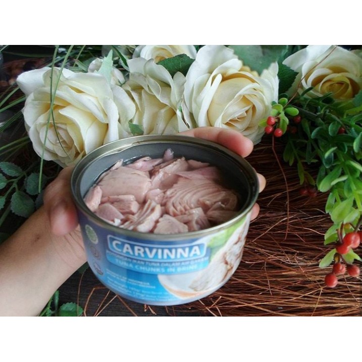 Jual CARVINNA Tuna Kaleng dalam Air Garam 185 gr - Tuna Original in ...