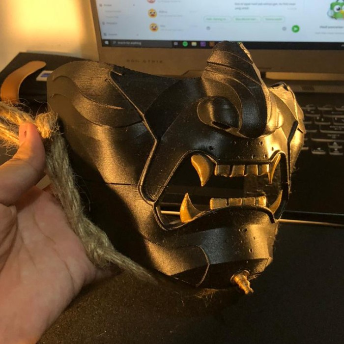 Jual pria-kostum- ghost of tsushima mask - tanpa tambang -kostum-pria ...