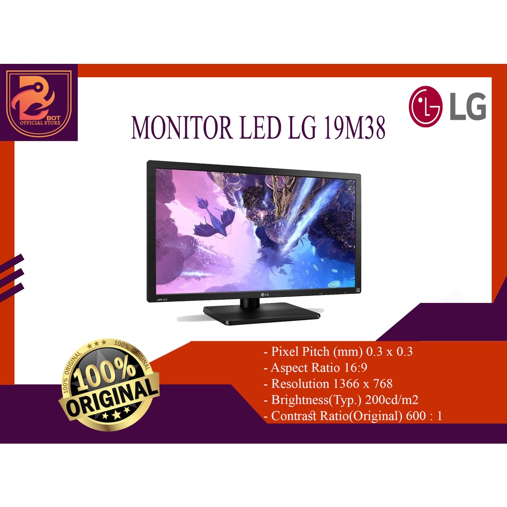Jual Monitor LED LG 19M38 18,5" ORIGINAL | MONITOR LG | Shopee Indonesia