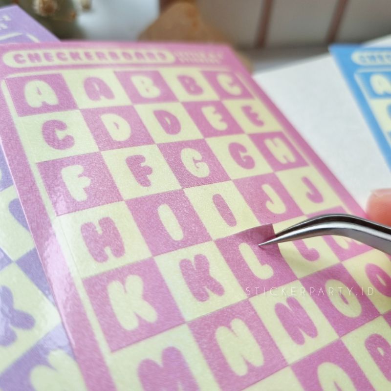 Jual Stiker Glitter Huruf A-Z Abjad Kotak Warna Pink Biru Ungu Alphabet ...