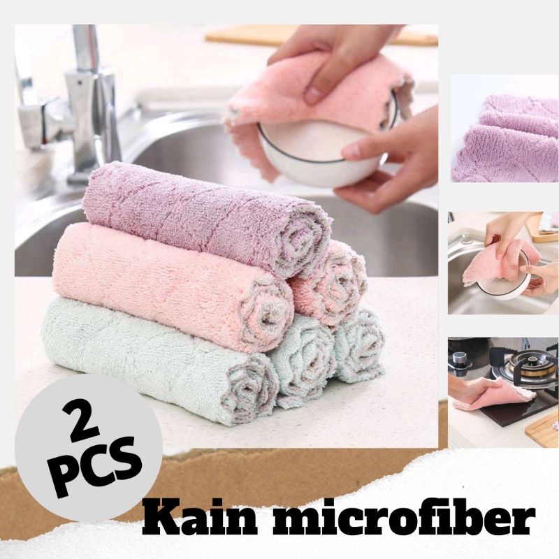 Jual Kain microfiber / Kain lap Piring serbaguna Ukuran 24x14 cm ...