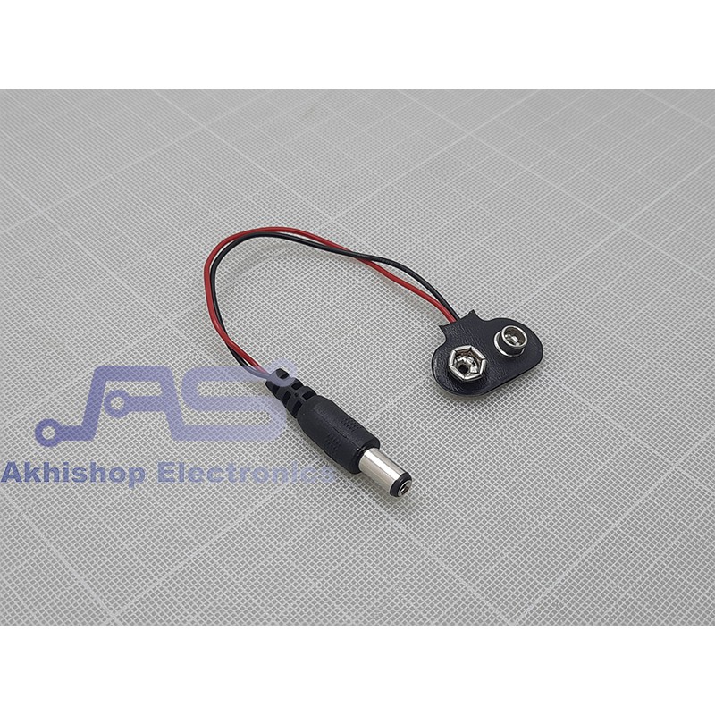 Jual DC 9V Battery Connector Clip to DC Jack Plug For Arduino | Shopee ...