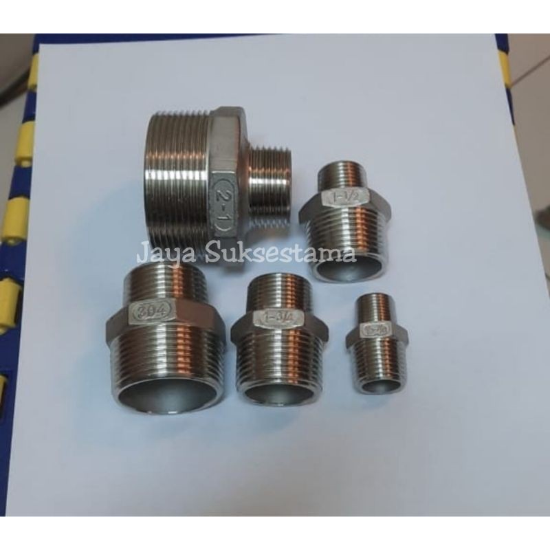 Jual Double Naple Reducer 3/4 x 1/2" inch Stainless Ss304 Ss 304 ...