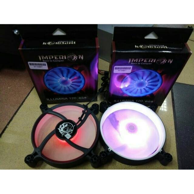 Jual Imperion Illumina Fan Case 12cm Auto Led 7 colour RGB Fan Casing ...