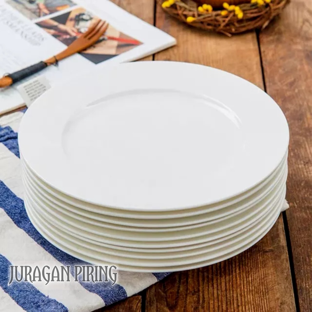 Jual PROMO 6PCS PIRING BULAT SAJI MELAMIN BULAT CEPER DATAR 25,5CM ...