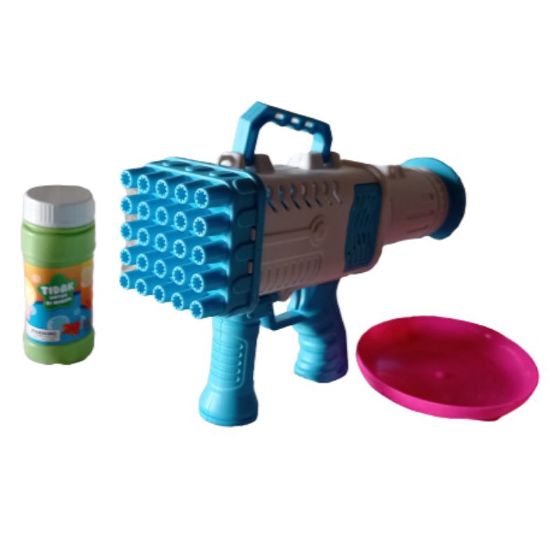 Jual mainan balon air bubble gun rocket bazzoka 25 hole bubble air gun ...