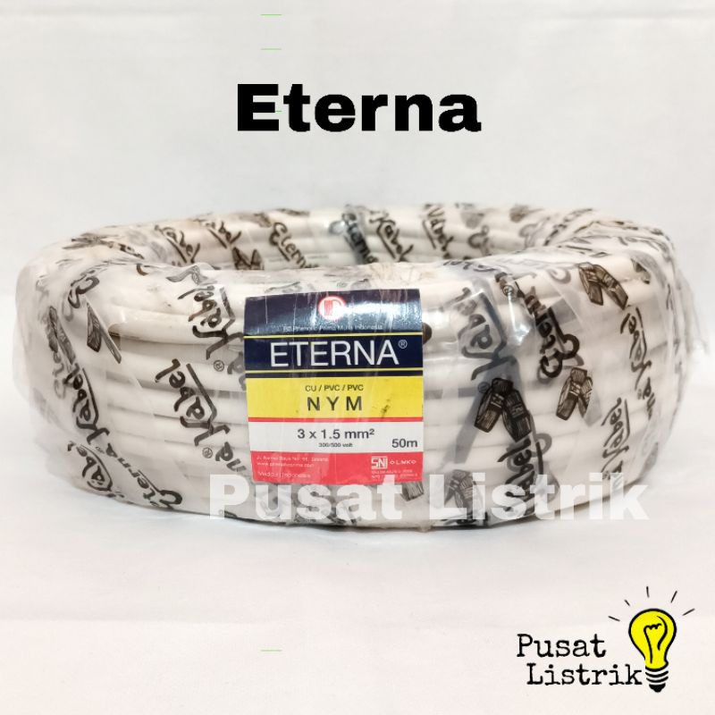 Jual Kabel Eterna NYM 3x1,5mm Kawat Tembaga Harga Permeter Kabel Kawat Tembaga 3x1,5mm (Potongan ...