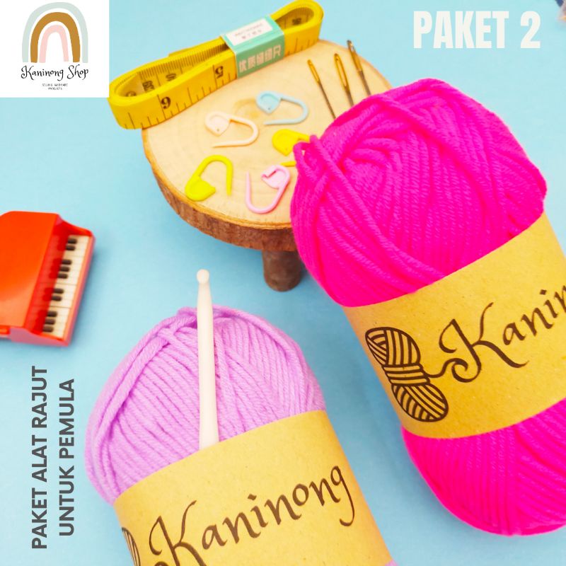 Jual [ KANINONG ] Starter Kit Alat Rajut Lengkap untuk Pemula / Crochet ...
