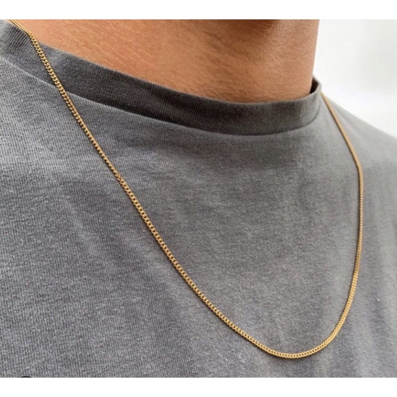Jual cuban chain small gold | Shopee Indonesia
