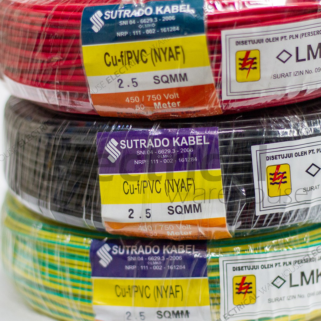 Jual Kabel Serabut NYAF 1x2.5mm2 SUTRADO 1roll@50 Mtr ( 2.5 mm 2.5mm 2.5mm2 1x2.5mm 1x2.5 mm2 ...