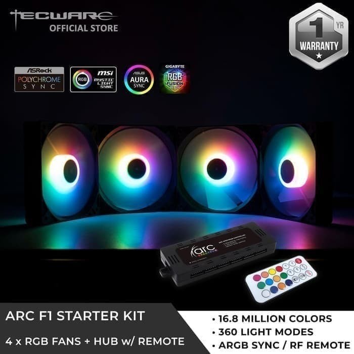 Jual FAN CASE TECWARE ARC SPECTRUM F1 (4FAN) 120MM RGB WITH CONTROLLER ...