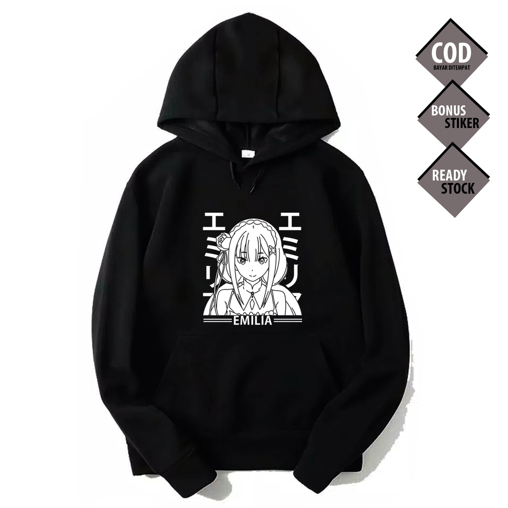 Jual HOODIE WAIFU ANIME MANGA EMILIA RE ZERO HYOUKETSU NO MAJA EMIRI ...