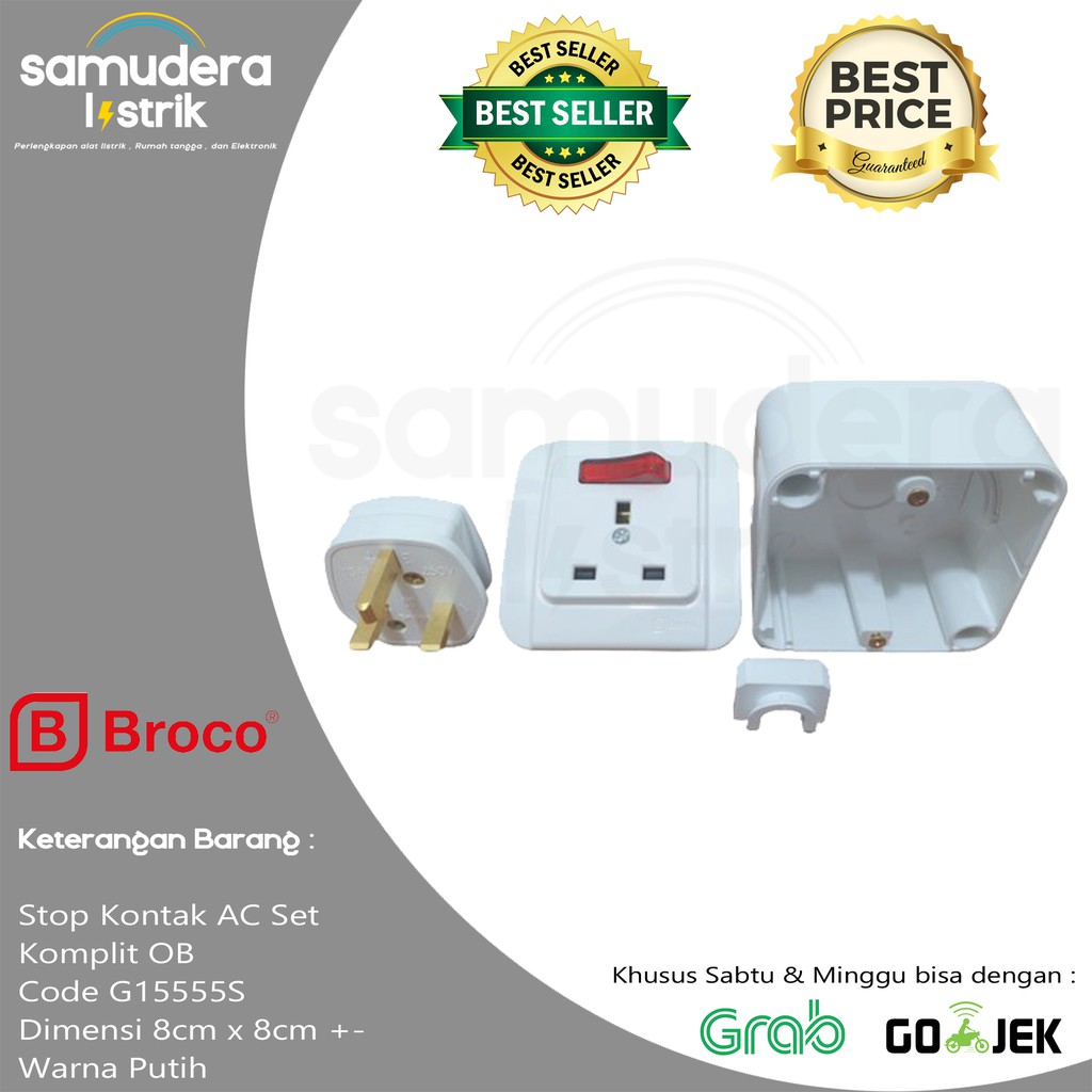 Jual STOP KONTAK AC SET KOMPLIT BROCO G15555S OutBow | Shopee Indonesia