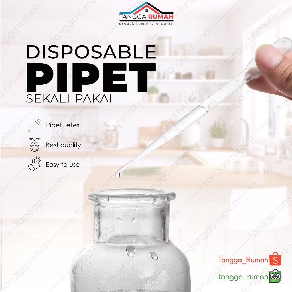 Jual Pipet Tetes Laboratorium Kimia / Farmasi / Kerajinan Tangan / Hand ...