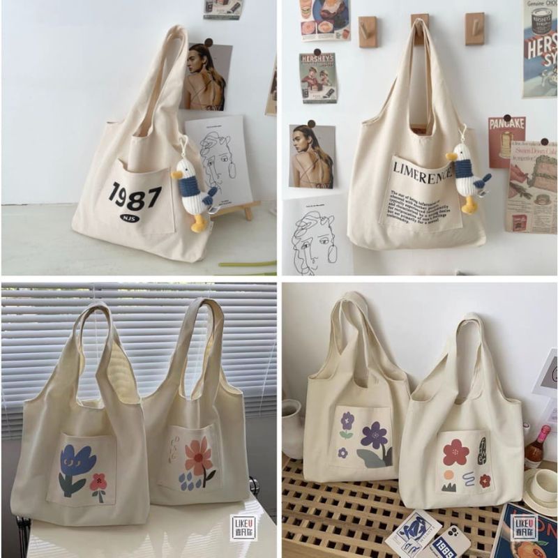 Jual Totebag Vintage Tas Tote Bag Big Kanvas Ori Tebal Totebag Kanvas | Shopee Indonesia