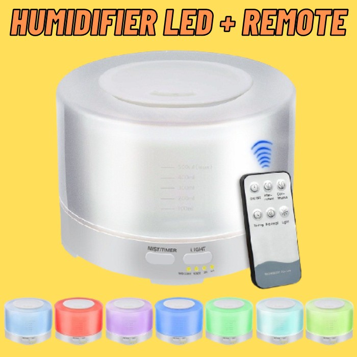 Jual Air Humidifier Aromatherapy 7 Color RGB LED 500ml Pelembab Udara ...