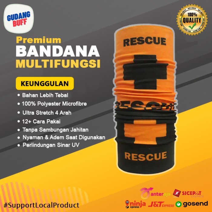 Jual Motif Rescue Masker Slayer Baff CK Bandana Balaclava Tebal Sepeda ...