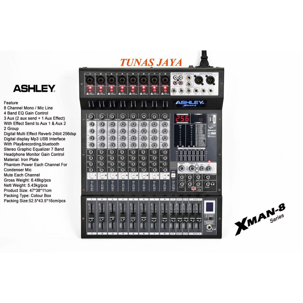 Jual Mixer Ashley 8 channel XMAN 8 - XMAN8 x man8 Original OLD | Shopee ...