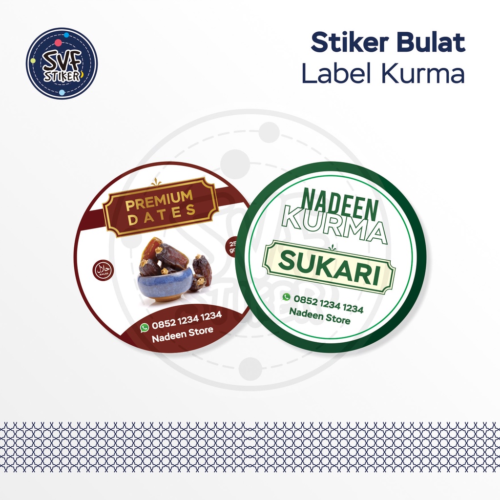 Jual Stiker Bulat Label Kurma / Cutting Bulat / Pola Lingkaran | Shopee ...