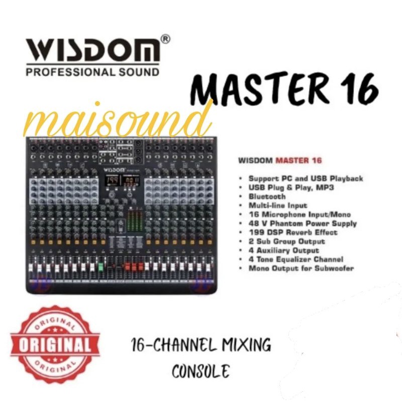 Jual MIXER WISDOM MASTER16 ORIGINAL WISDOM MASTER 16 CHANNEL WITH ...