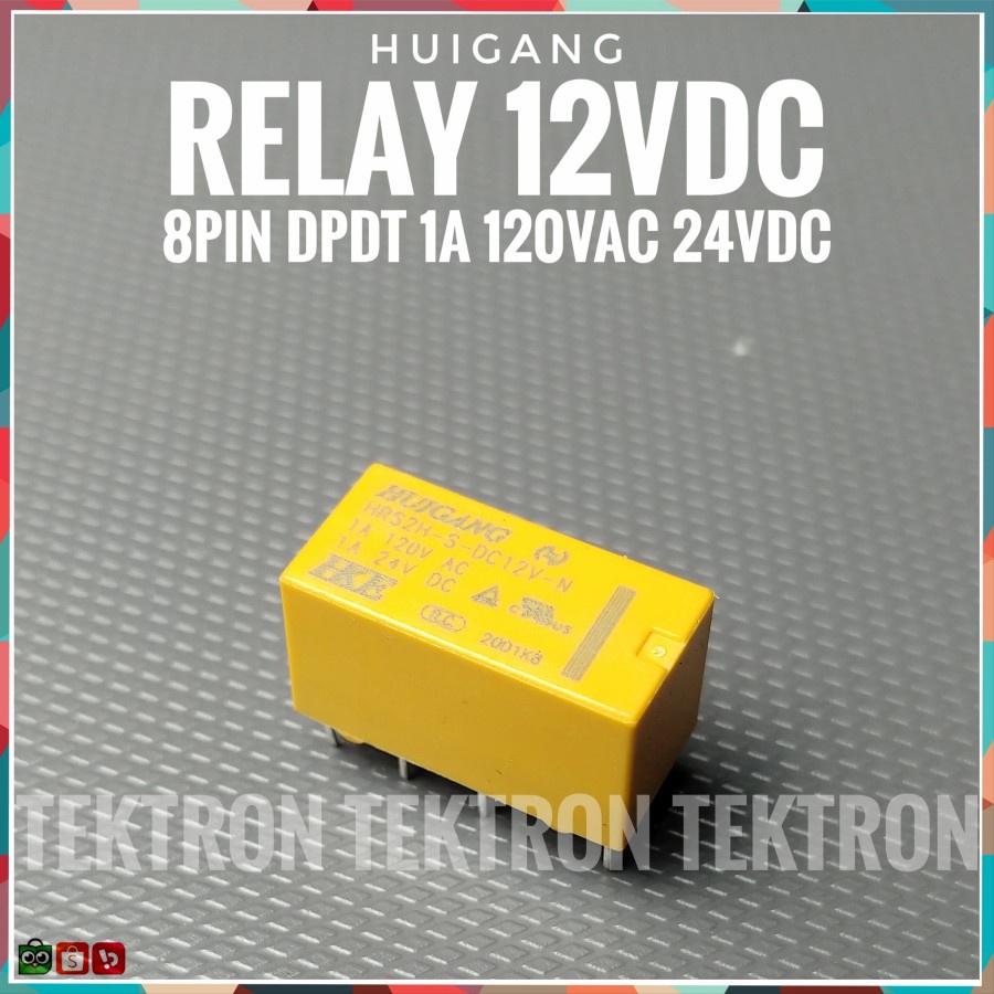 Jual Relay 12VDC 8P DPDT 1A 8pin 12V Arduino Uno Mega Switch Kontaktor ...