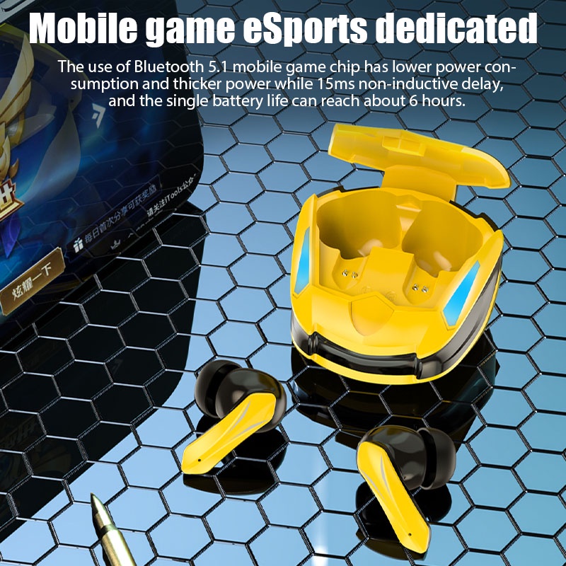 Jual Ks25 Wireless Gaming Headset Tws Bluetooth-compatible 5.2 Earphone ...