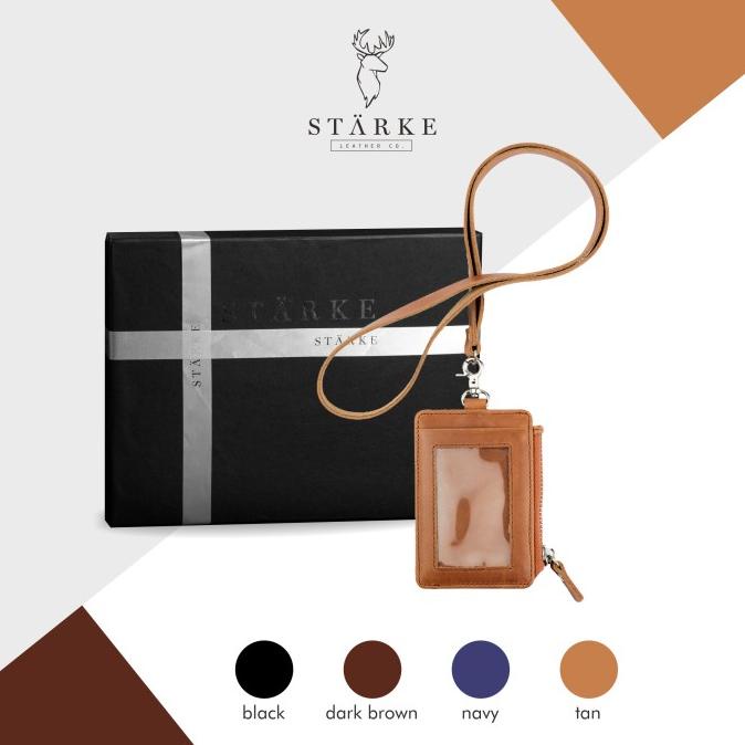 Jual NAME TAG KULIT ID CARD KULIT LEATHER LANYARD HUSTLE HOG II COKELAT ...