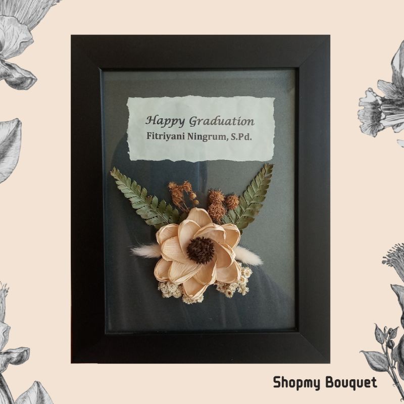 Jual Dry Flower in frame pigura figura 6R rustik kado gift | Shopee ...