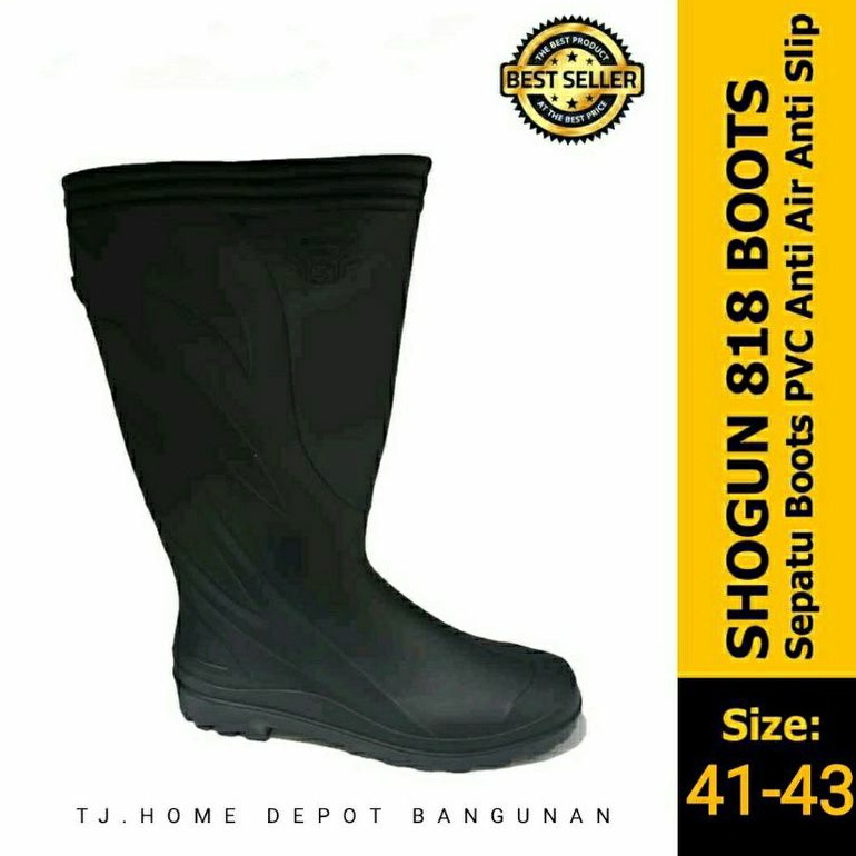 Jual SEPATU BOOT KARET PVC ANTI AIR BANJIR ANTI SLIP SHOGUN 818 ...