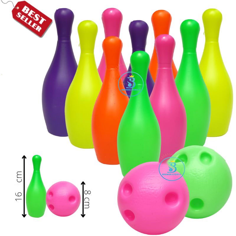 Jual BRON - Mainan Anak Bola Bowling boling bolling set isi 10 pcs ...