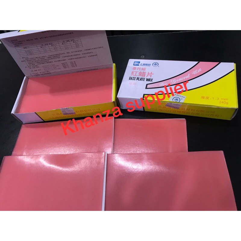 Jual dental wax Lilin gigi palsu / wax / base plate wax /malam merah ...