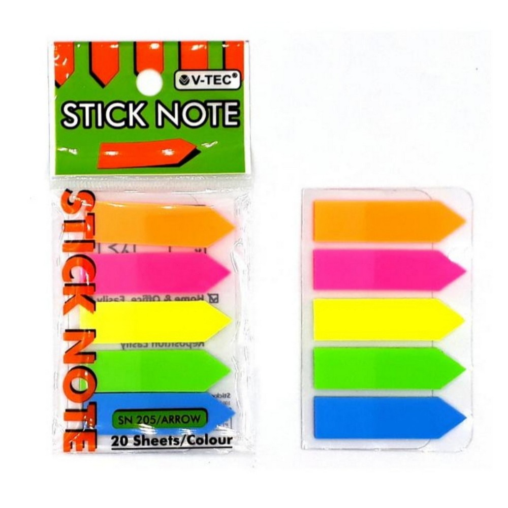 Jual Sticky Note PET Transparant - Stick Note V-Tec SN 205-Arrow 43 x ...