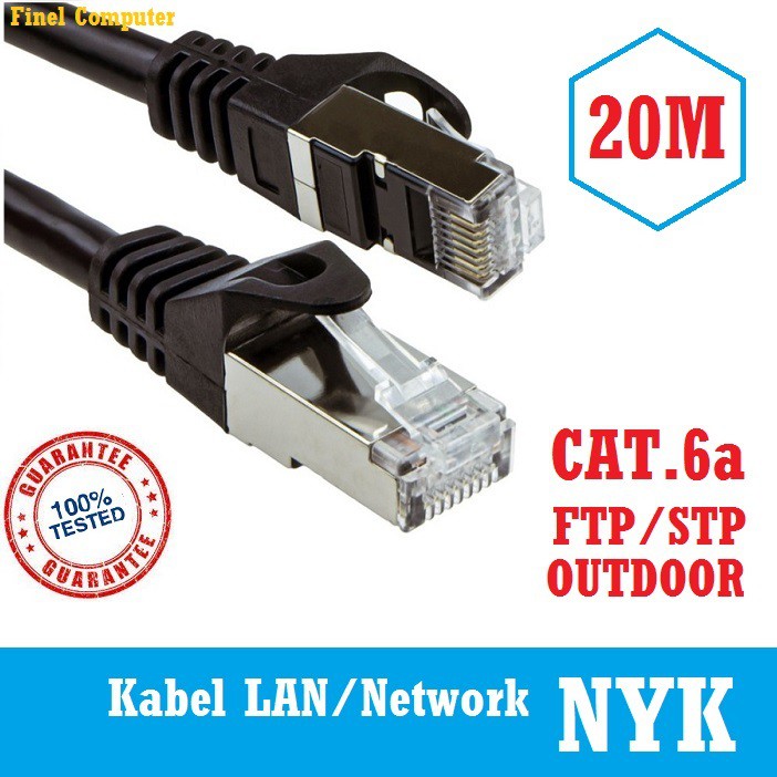 Jual NYK Kabel Lan FTP Cat6a 20 Meter Outdoor - Cable 20m Cat6 - STP Cat 6 | Shopee Indonesia