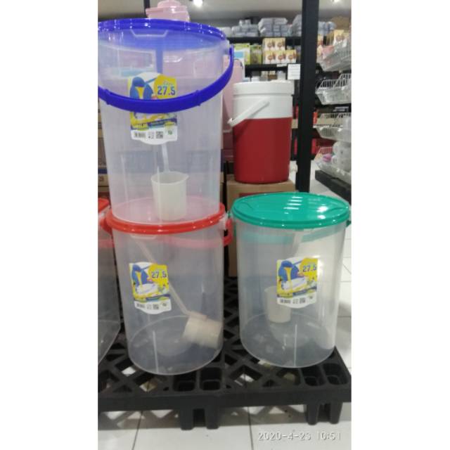 Jual Aquarium Es 27,5 Liter + Gayung Greenleaf Model Bulat | Shopee ...