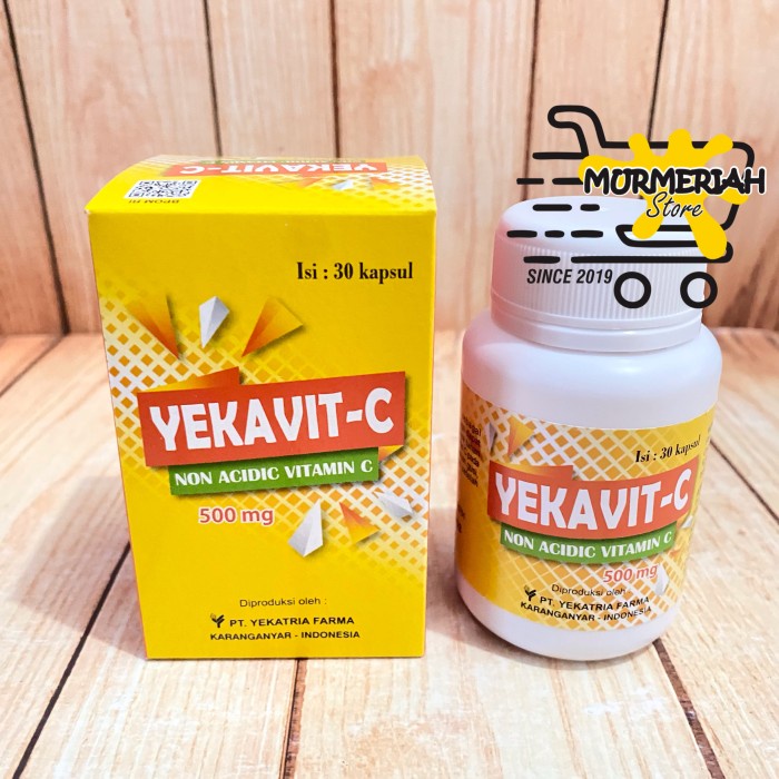 Jual YEKAVIT-C Vitamin C 500 mg BOTOL 30 kapsul- Non Acidic Vitamin C ...