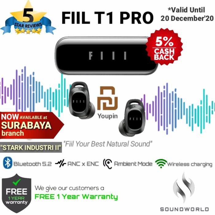 Jual Original Fiil T1 Pro wireless Noise Reduction earbuds tws bluetooth - 1 Yr warranty Limited ...